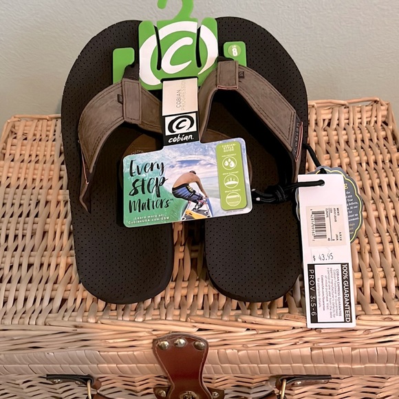 Cobian | Shoes | Mens Cobian Progression Flipflop Brown Leather Sandals ...